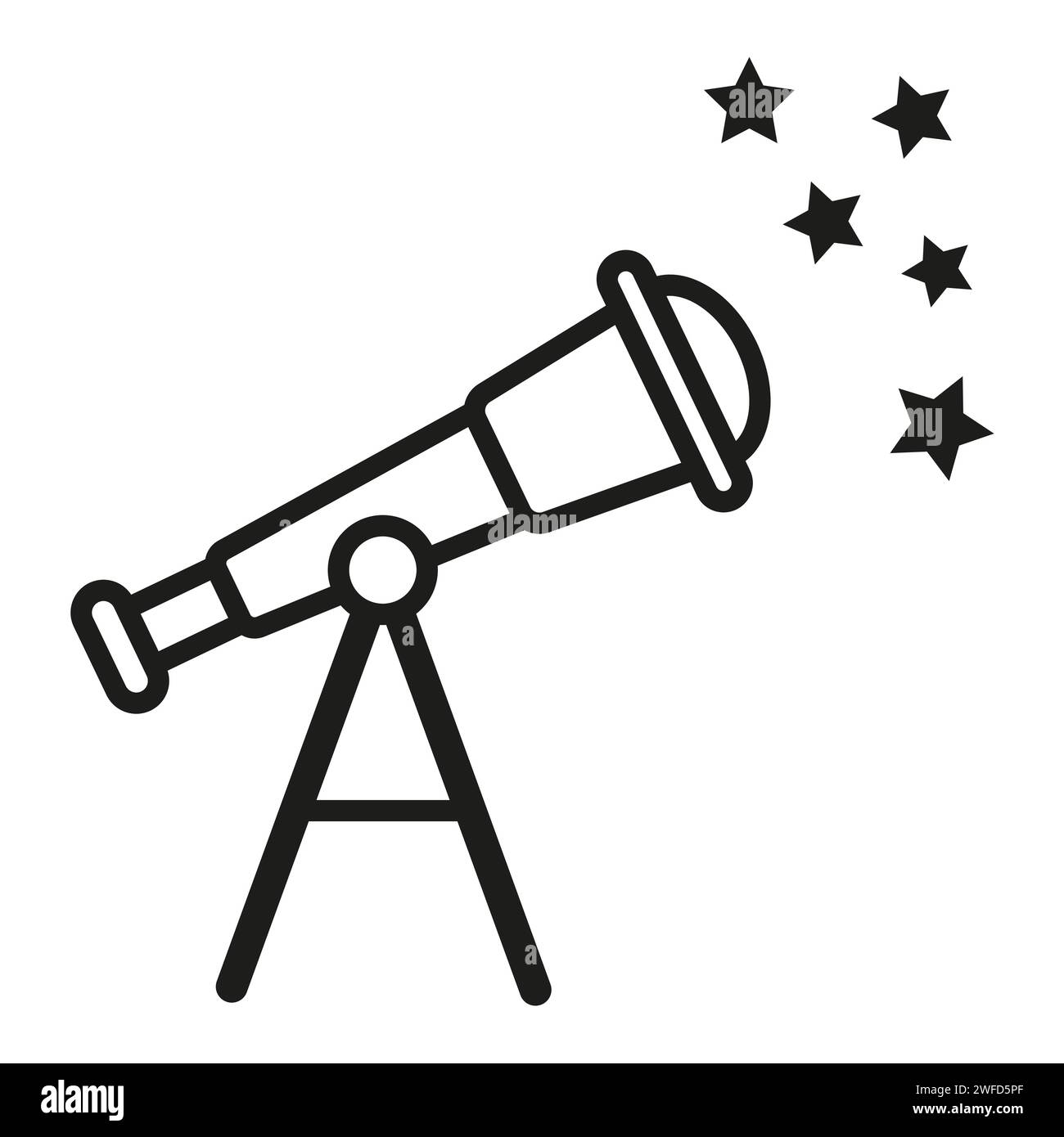 Telescope stars icon. Space background. Vector illustration. Stock ...