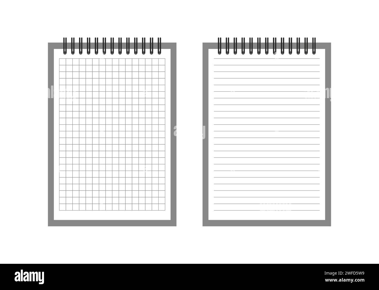 notebook spiral. notepad on a spiral cage ruler. Vector illustration ...