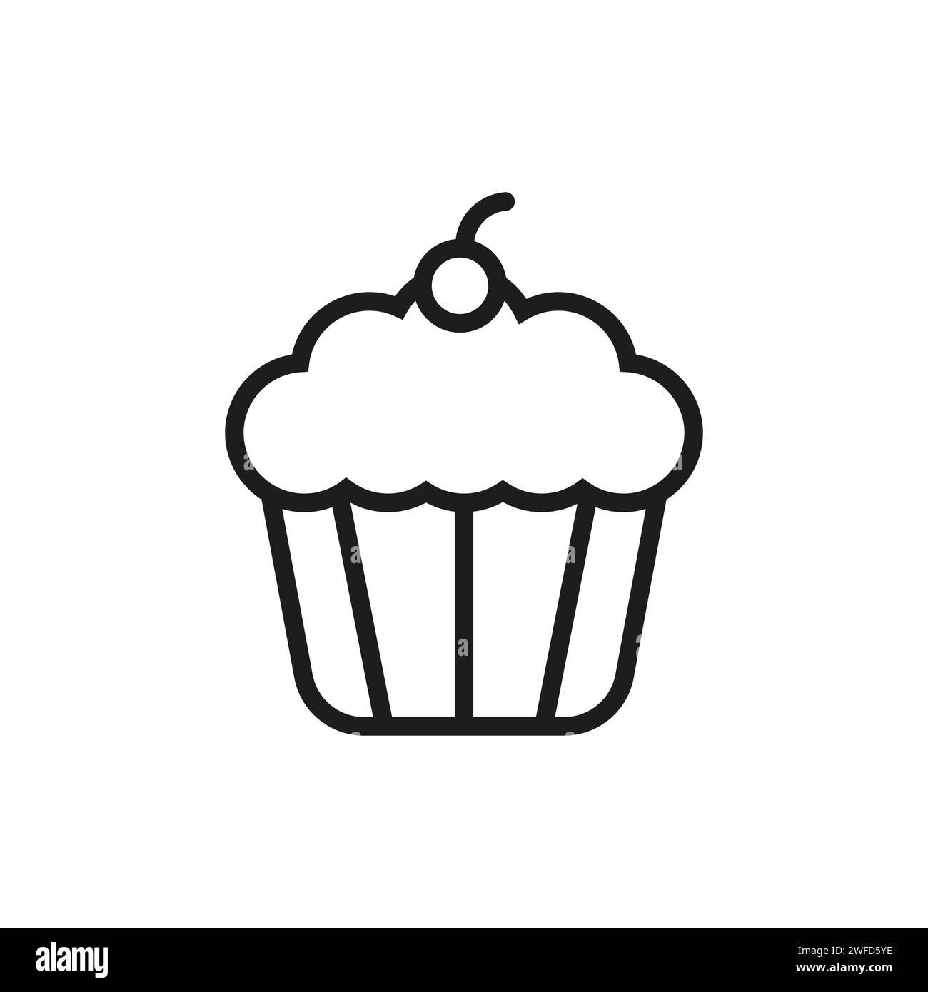 Cup Cake Icon Sweet Food Cooking Background Vector Illustration