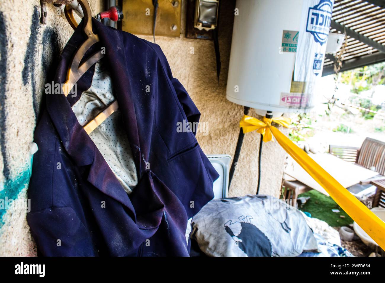 Kfar Aza kibbutz, Israël - January 29, 2024 Aftermath of the attack on ...