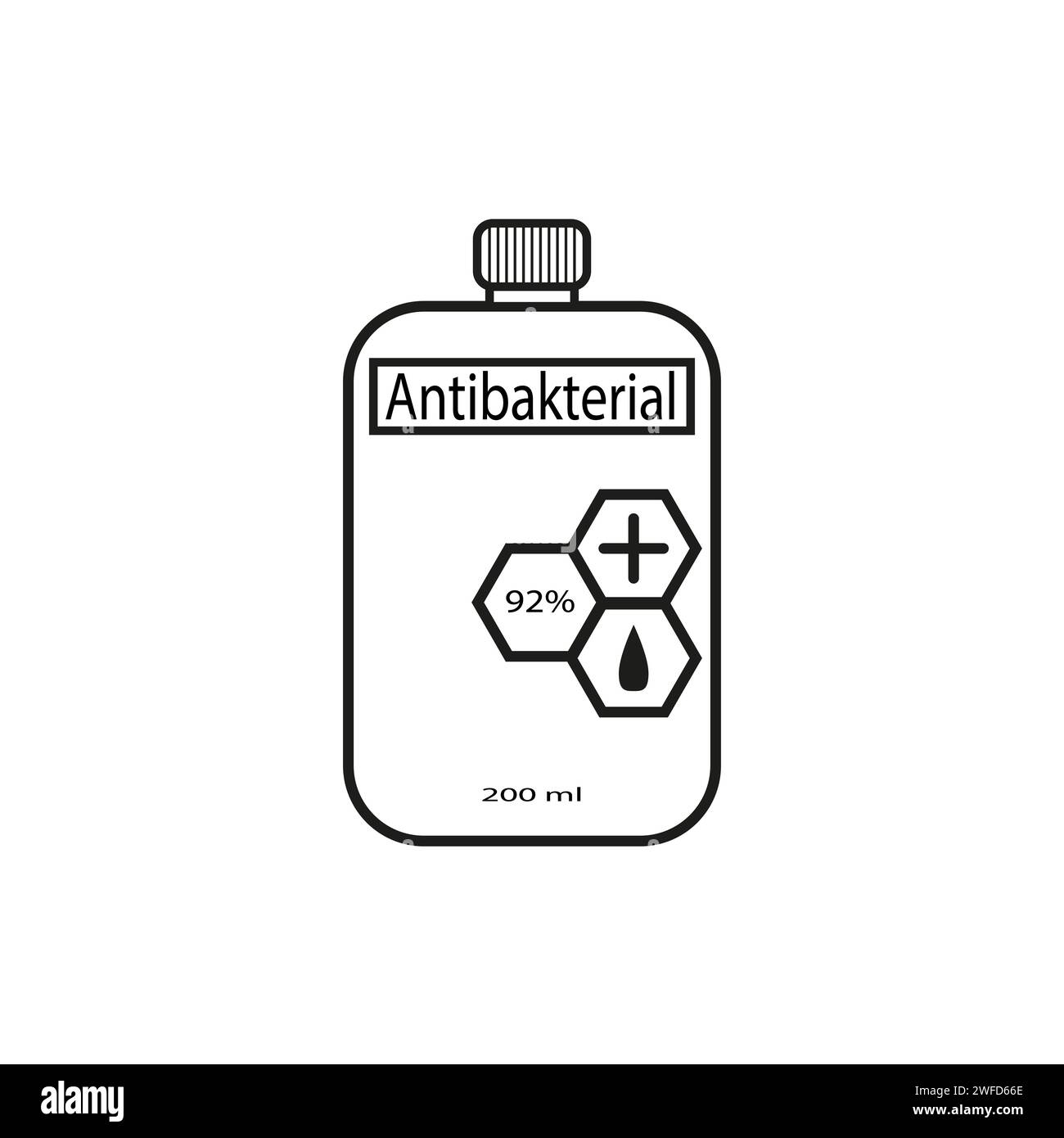 Flat bottle of antibacterial icon. Vector illustration. Stock image ...