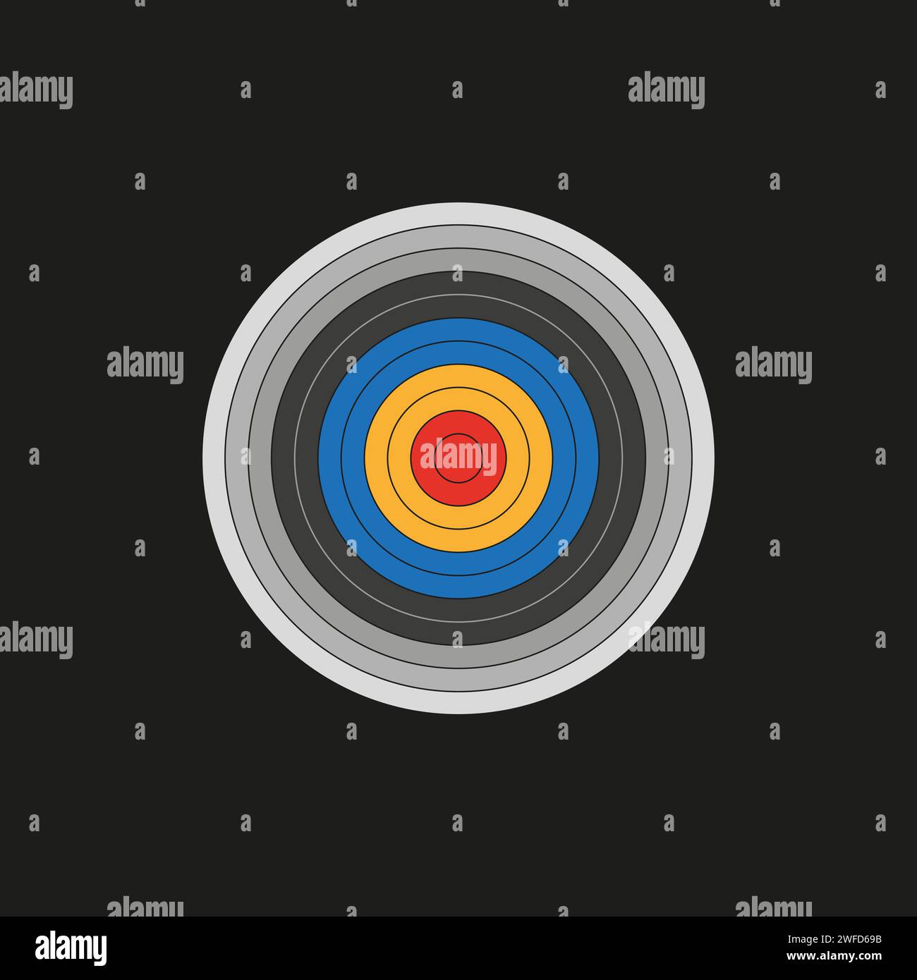 Printable archery target. Vector illustration. stock image. EPS 10 ...