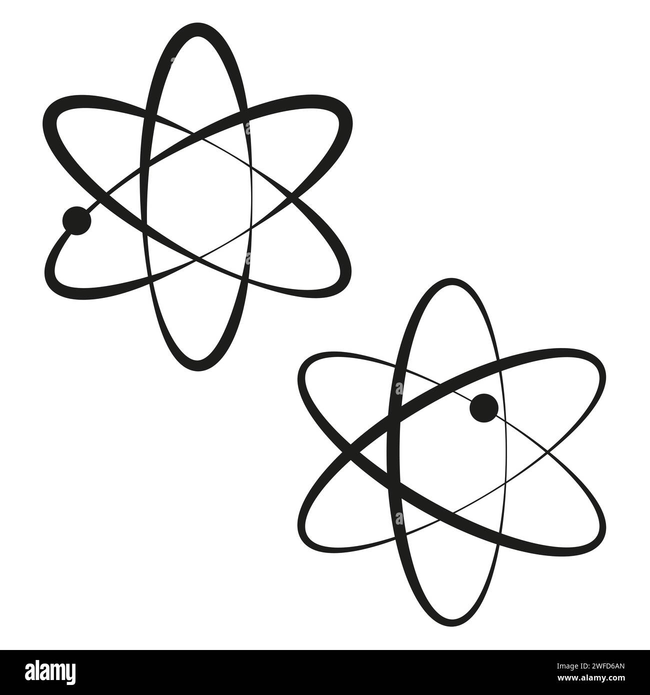 black atom icons on white background. Vector illustration. EPS 10 Stock ...