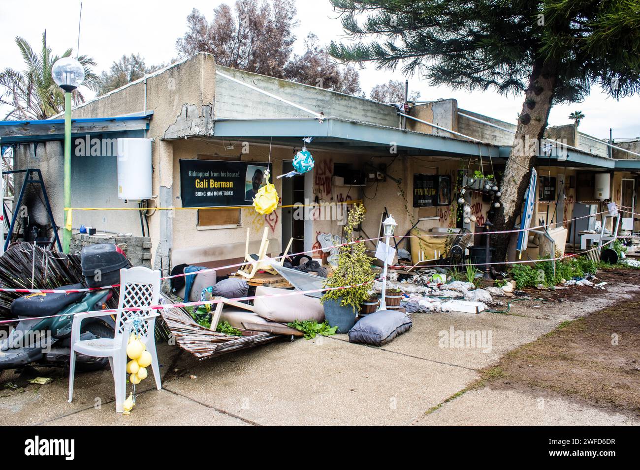 Kfar Aza kibbutz, Israël - January 29, 2024 Aftermath of the attack on ...