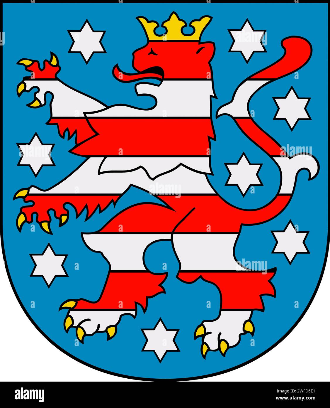 Coat of arms of the German federal state Thuringia - Germany Stock ...