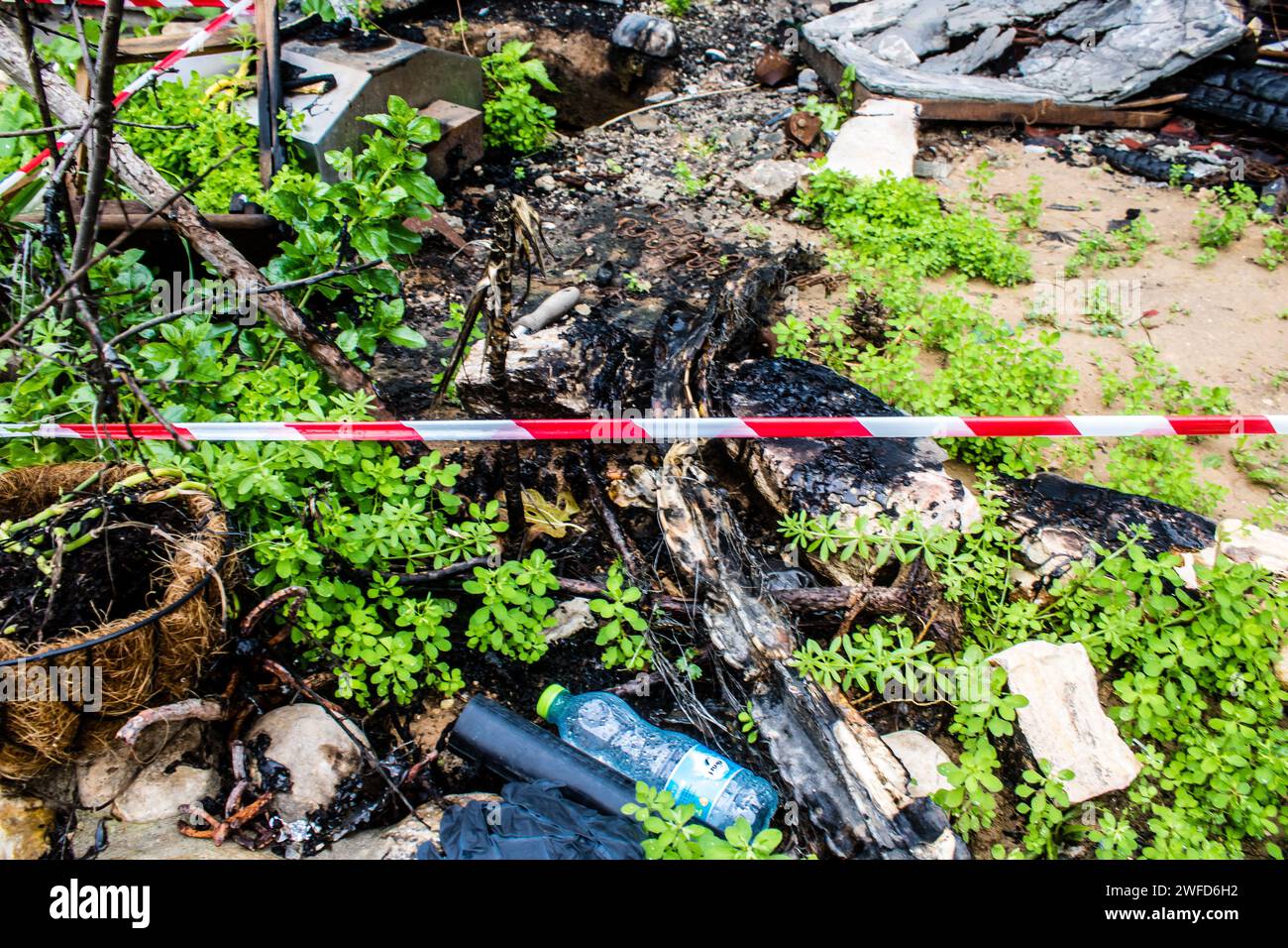 Kfar Aza kibbutz, Israël - January 29, 2024 Aftermath of the attack on ...