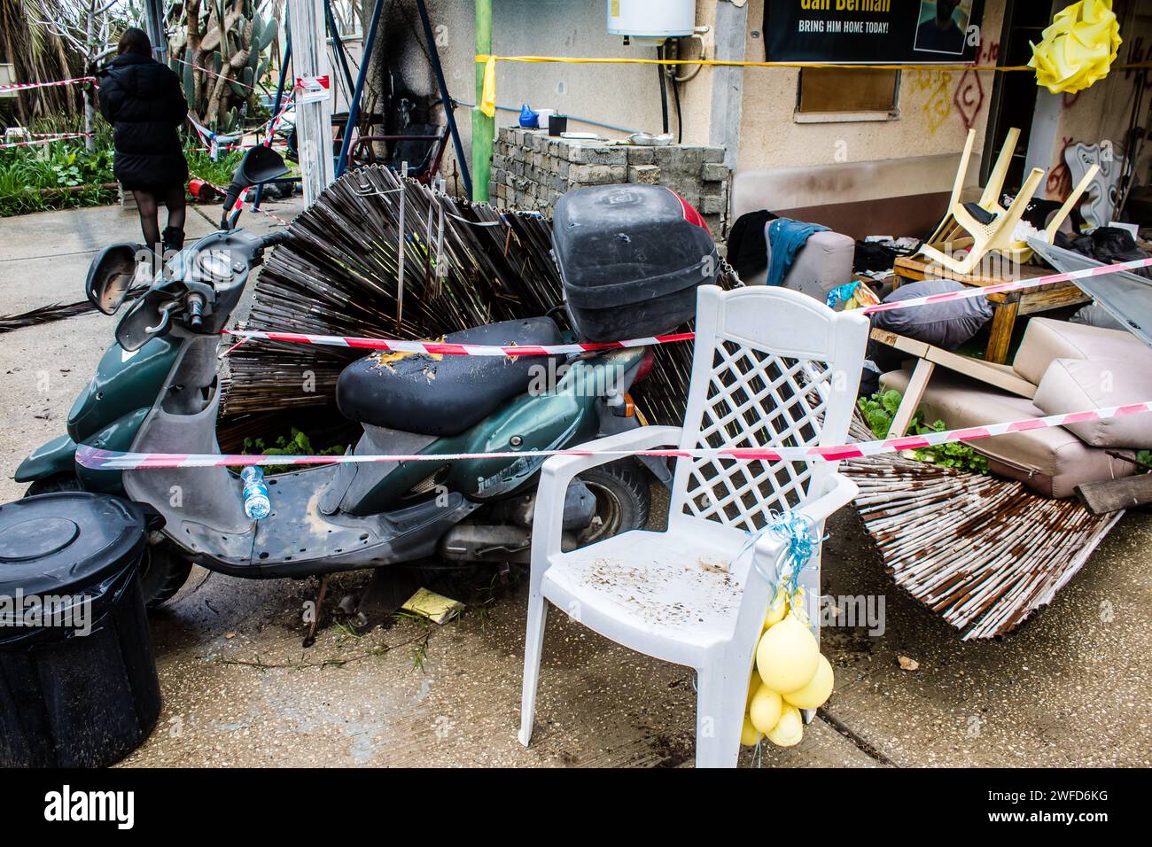 Kfar Aza kibbutz, Israël - January 29, 2024 Aftermath of the attack on ...
