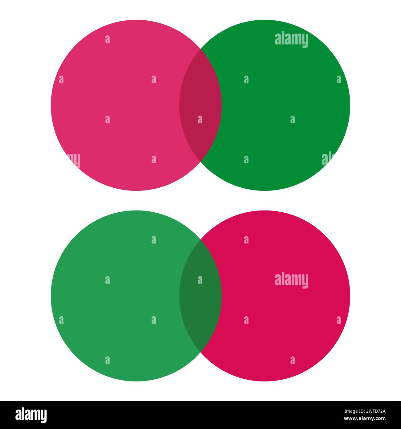 Red Green Intersecting Circles Round Shape Design Element Vector