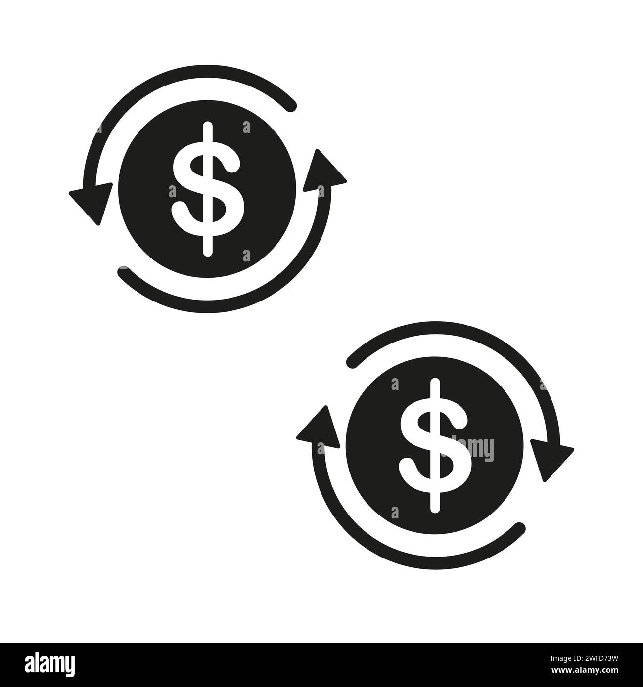 dollar circular arrows. Stock exchange trade. Currency exchange concept ...