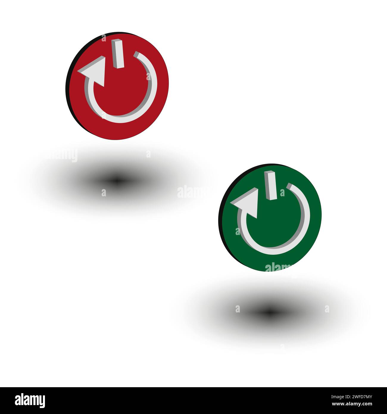 Red green volume switch. Round shape. Design element. Vector ...