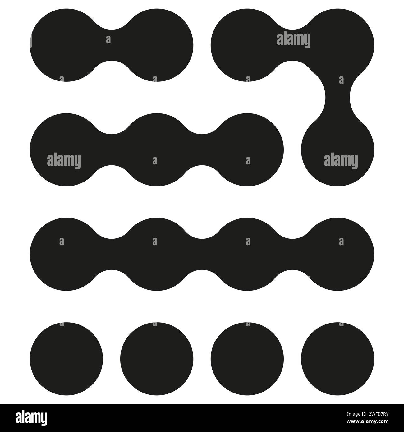 Metaball, connected dots, circles pattern, texture element. Vector illustration. Stock image ...