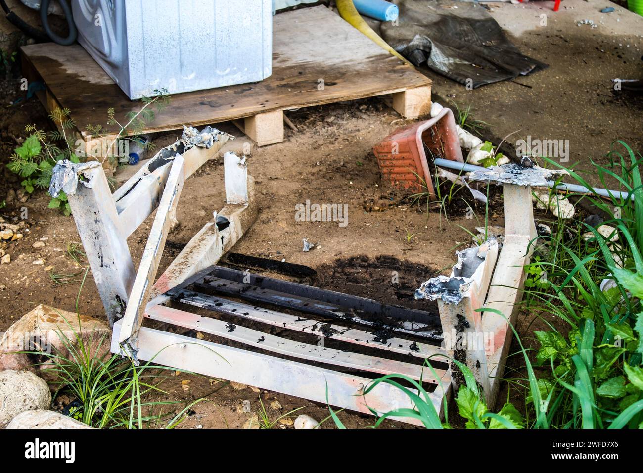 Kfar Aza kibbutz, Israël - January 29, 2024 Aftermath of the attack on ...