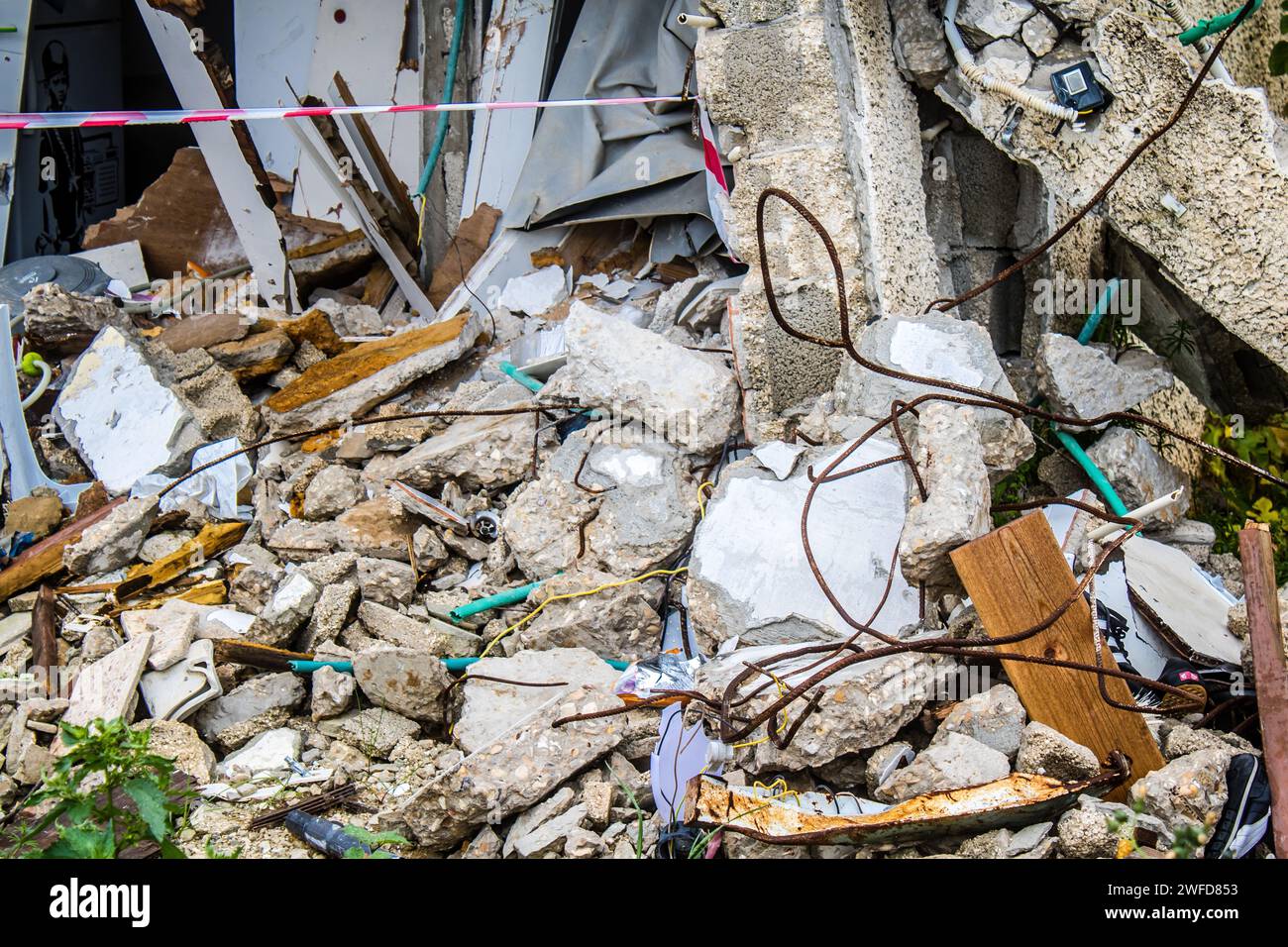 Kfar Aza kibbutz, Israël - January 29, 2024 Aftermath of the attack on ...