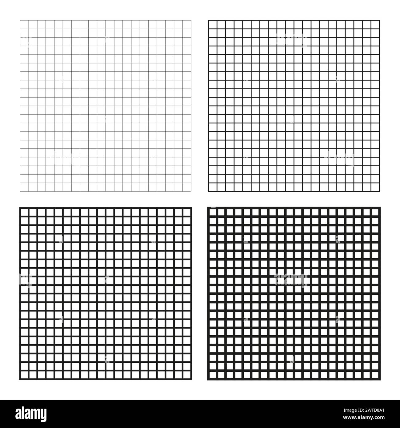 black grids grids squares on white background. Vector illustration. EPS ...