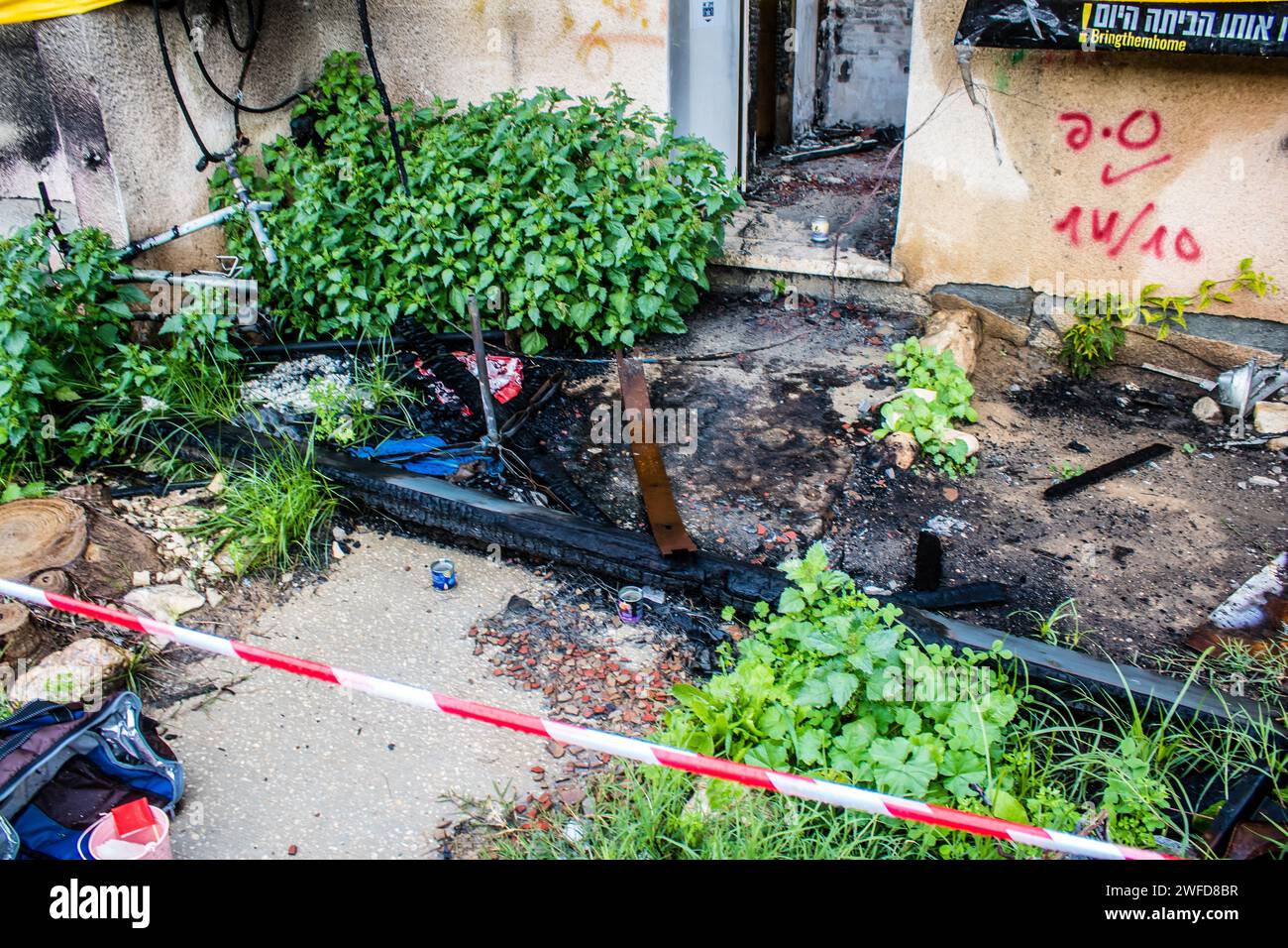 Kfar Aza kibbutz, Israël - January 29, 2024 Aftermath of the attack on ...