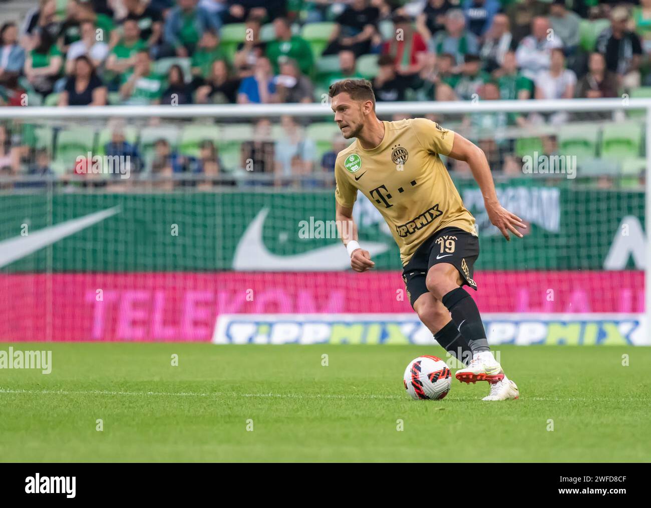Budapest, Hungary – May 7, 2022. Ferencvaros midfielder Balint Vecsei ...