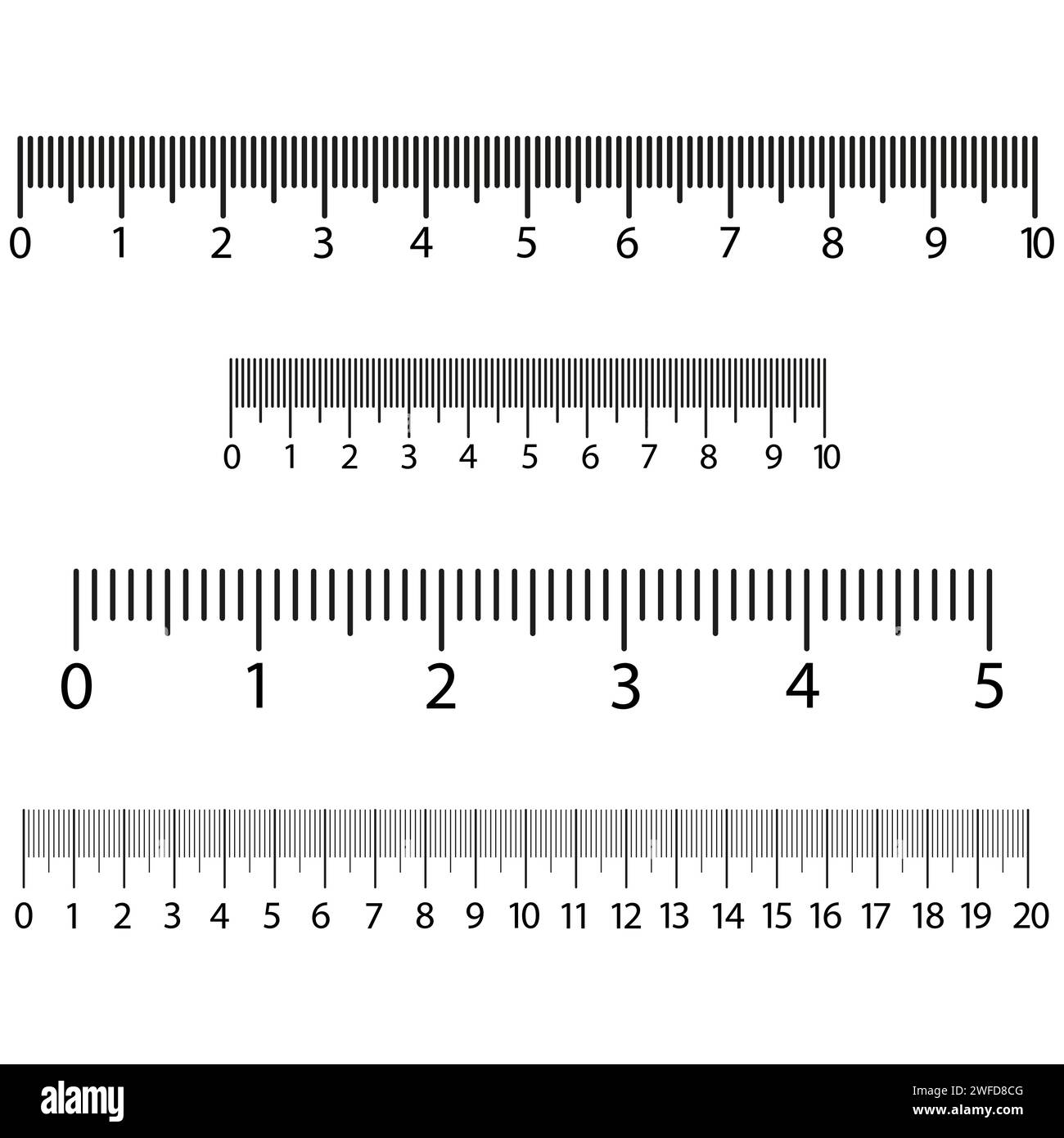 Black ruler scale. Graphic element. Vector illustration. stock image ...