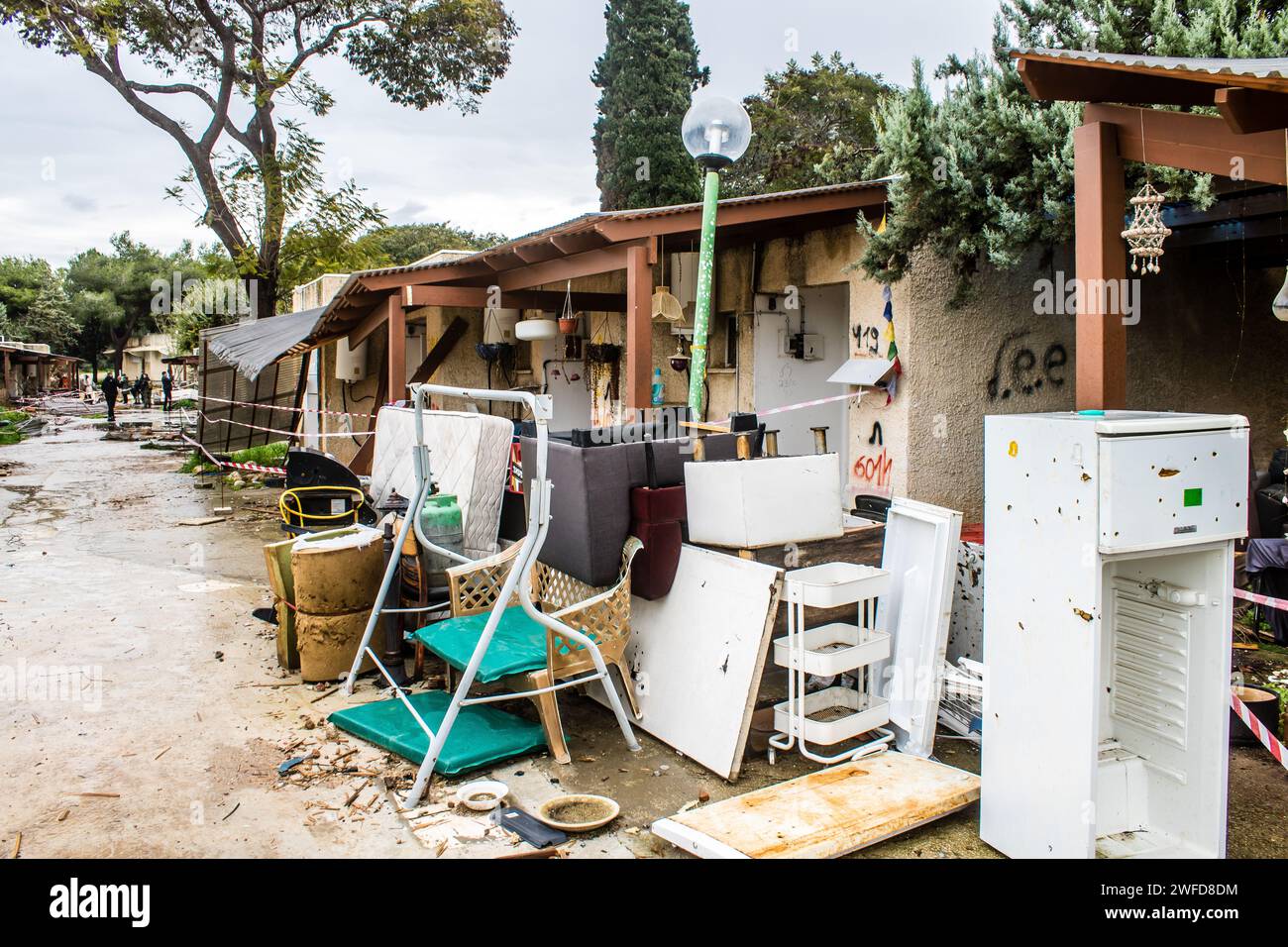 Kfar Aza kibbutz, Israël - January 29, 2024 Aftermath of the attack on ...