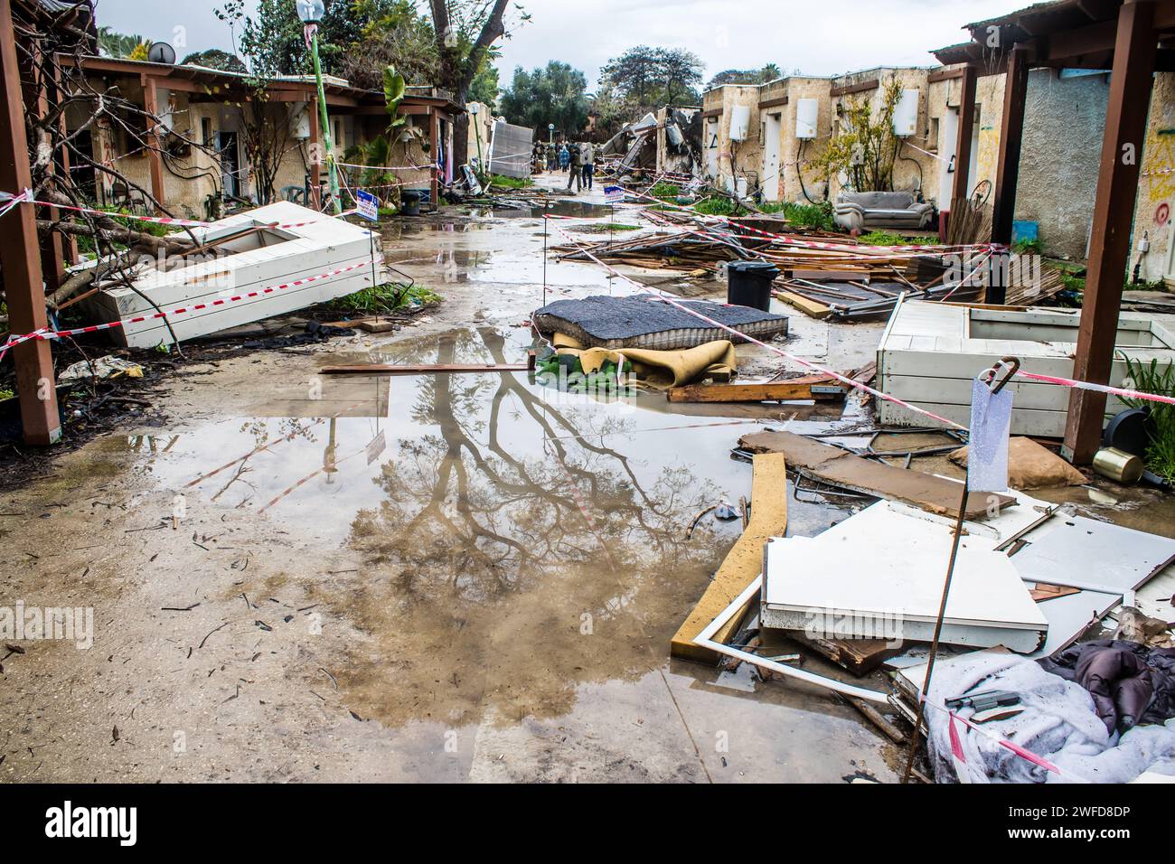 Kfar Aza kibbutz, Israël - January 29, 2024 Aftermath of the attack on ...