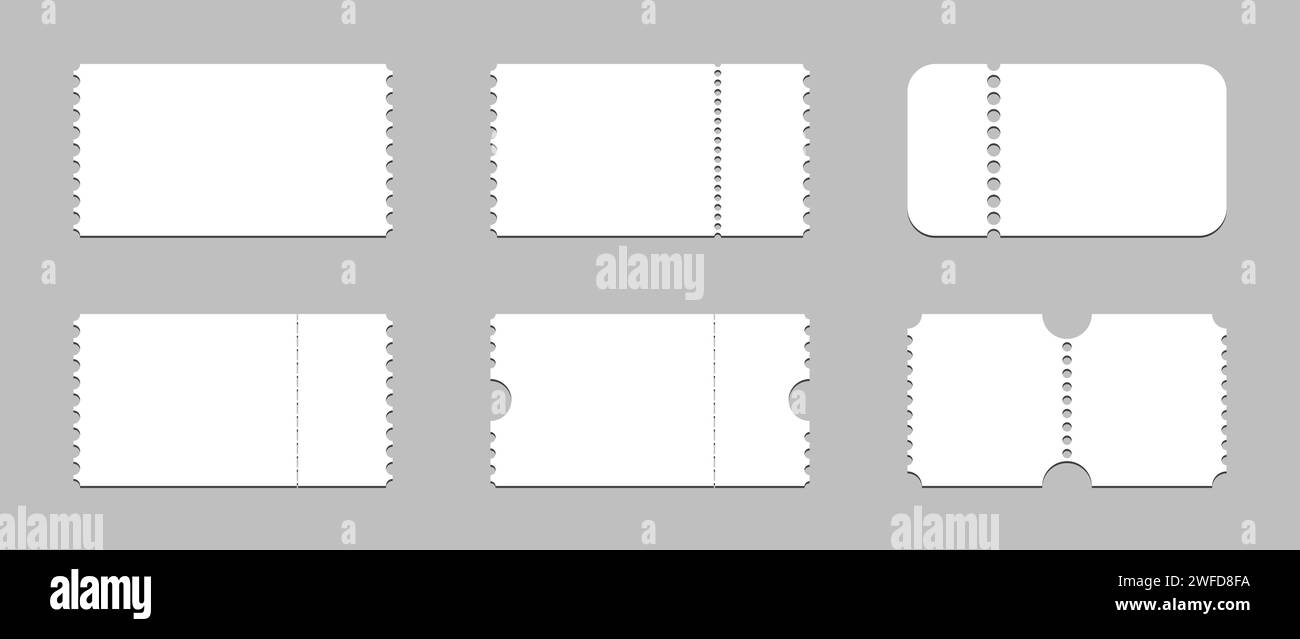 Blank white tickets. Vector illustration. stock image. EPS 10 Stock ...
