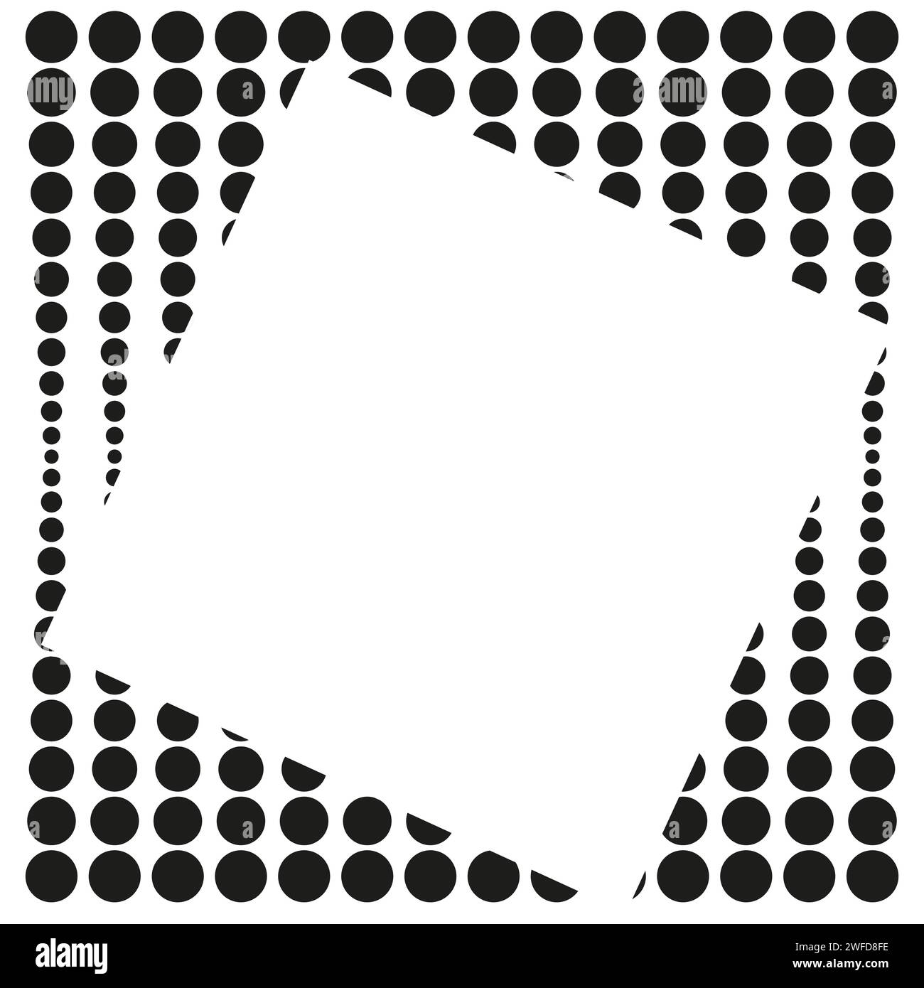 Halftone, screentone square border, frame design. Vector illustration ...