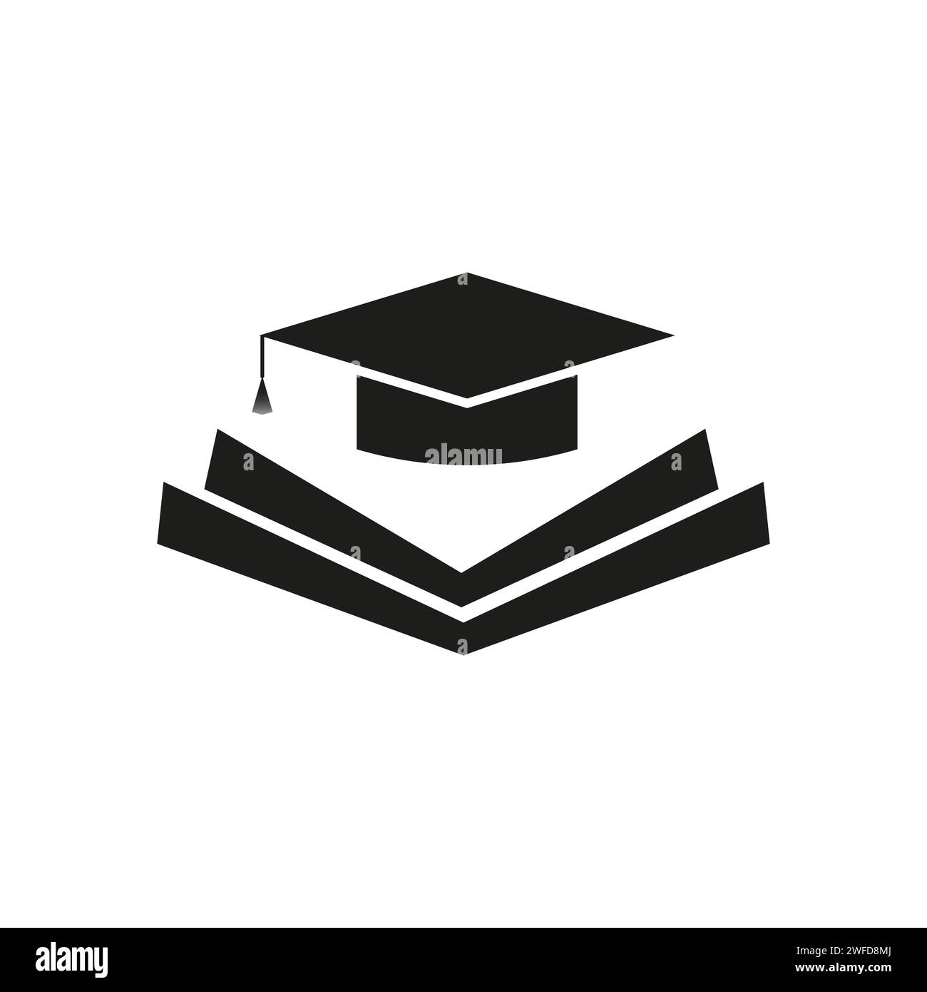 book and student cap logo concept. Vector illustration. Stock image ...
