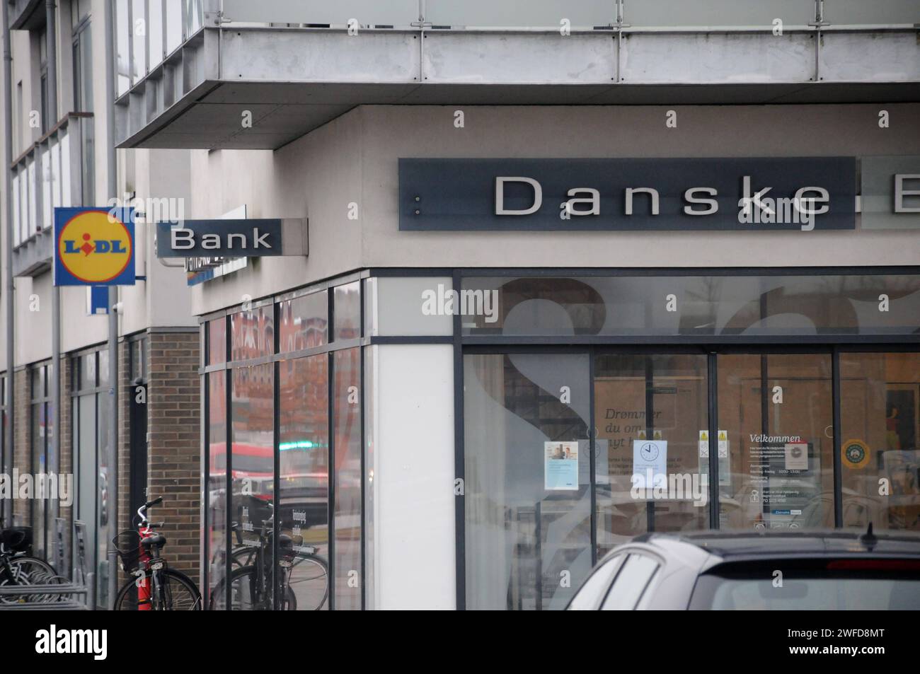 Copenhagen, Denmark/30 January 2024/. Danske bank head office building in danish capital ...