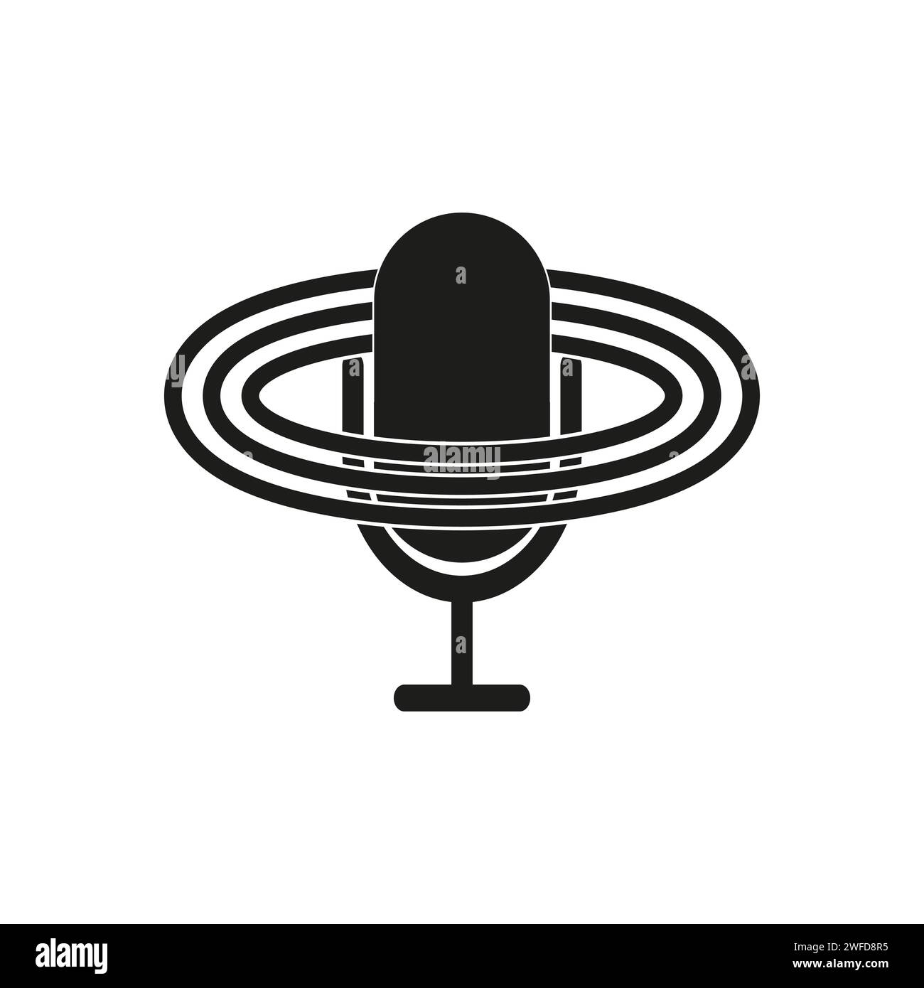 Trendy button with microphone icon. Design element, clipart. Vector ...