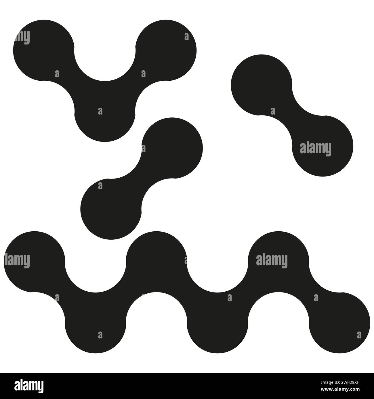 Metaball, connected dots, circles pattern, texture element. Vector ...