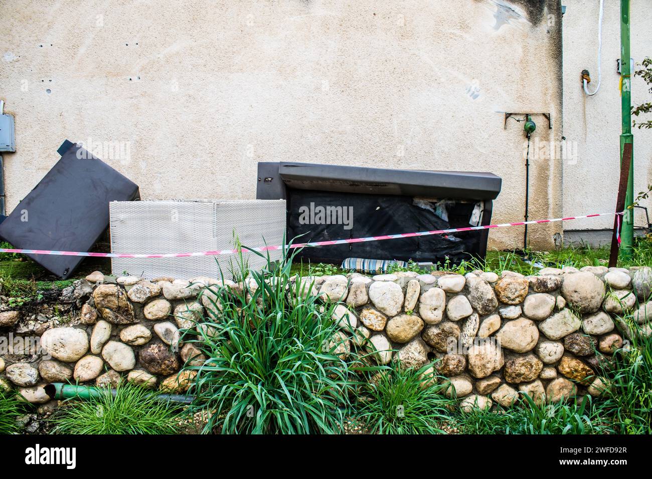Kfar Aza kibbutz, Israël - January 29, 2024 Aftermath of the attack on ...