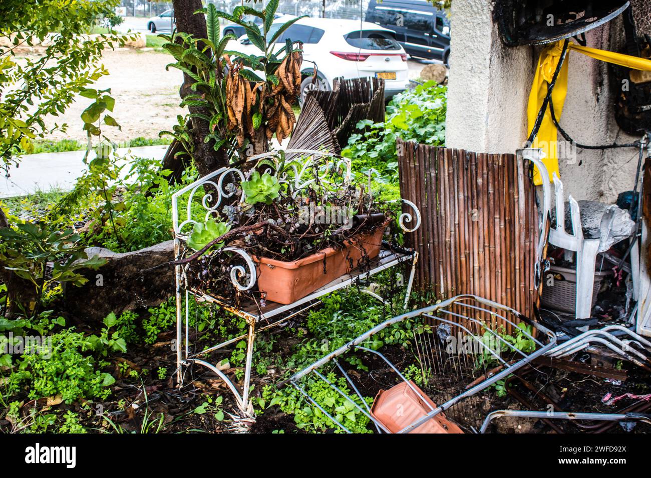 Kfar Aza kibbutz, Israël - January 29, 2024 Aftermath of the attack on ...