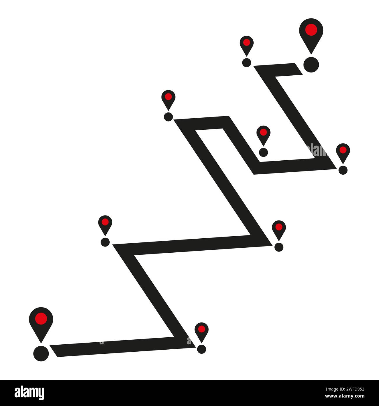 Poster sign route map Cut Out Stock Images & Pictures - Alamy