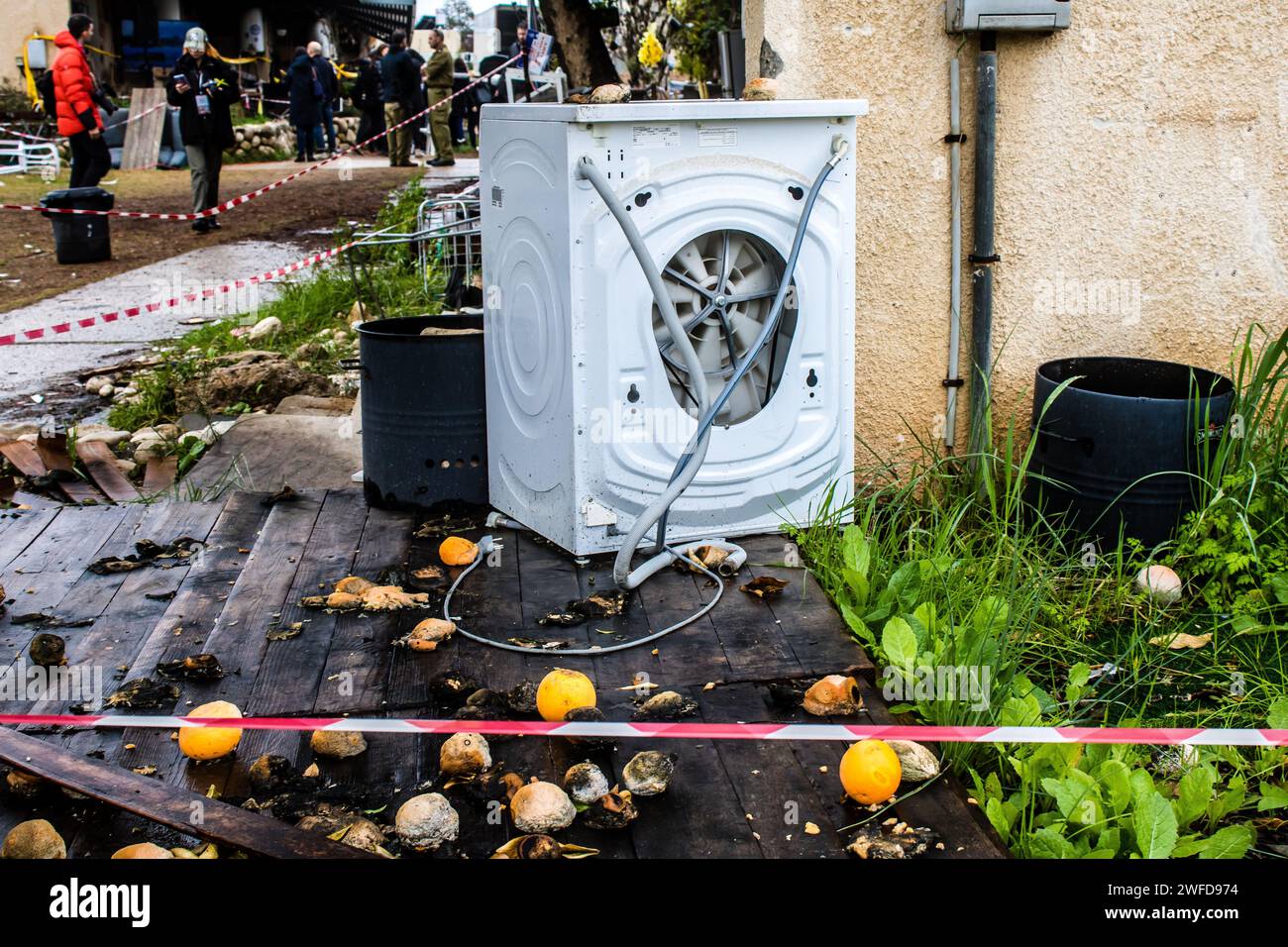 Kfar Aza kibbutz, Israël - January 29, 2024 Aftermath of the attack on ...