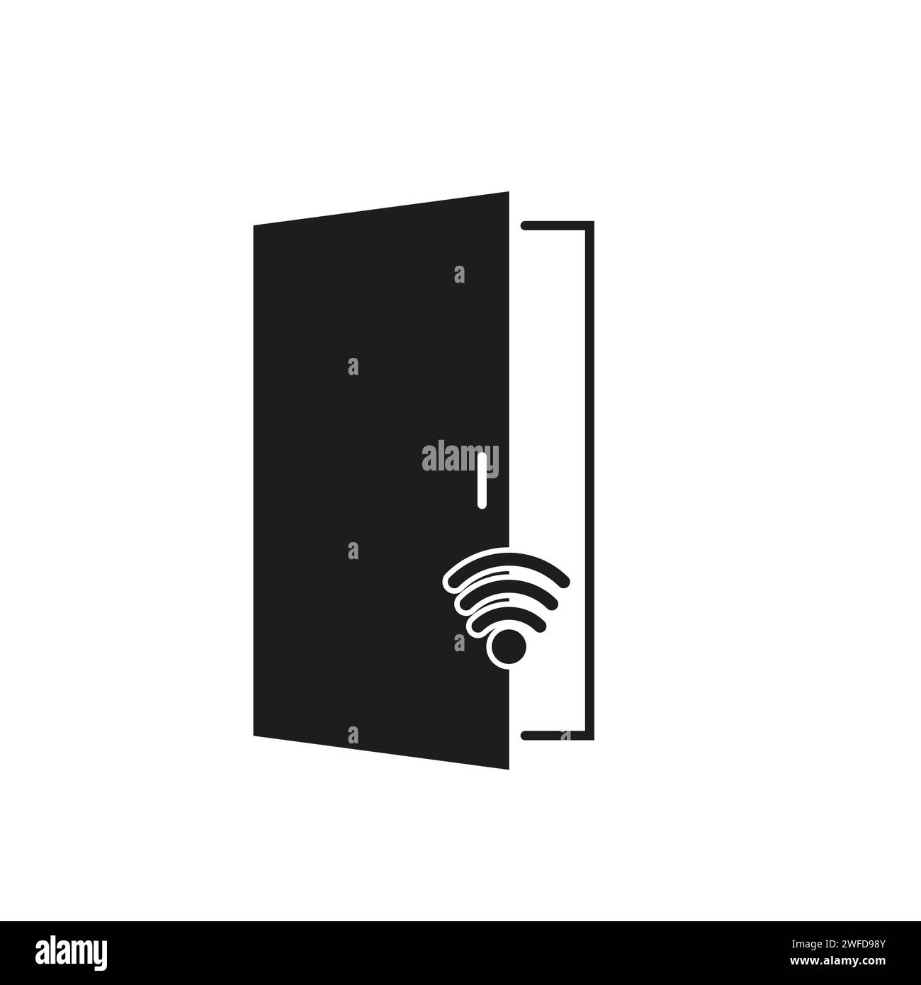 Wireless door outline icon vector automatic opening door modern ...