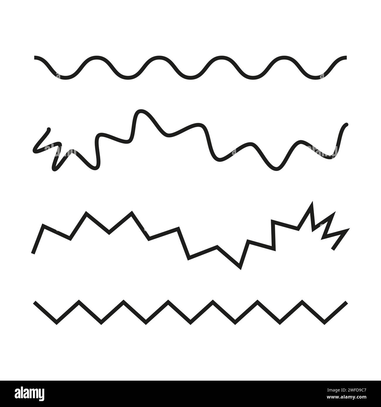 Hand drawn zigzag lines. Wave pattern. Vector illustration. EPS 10 ...