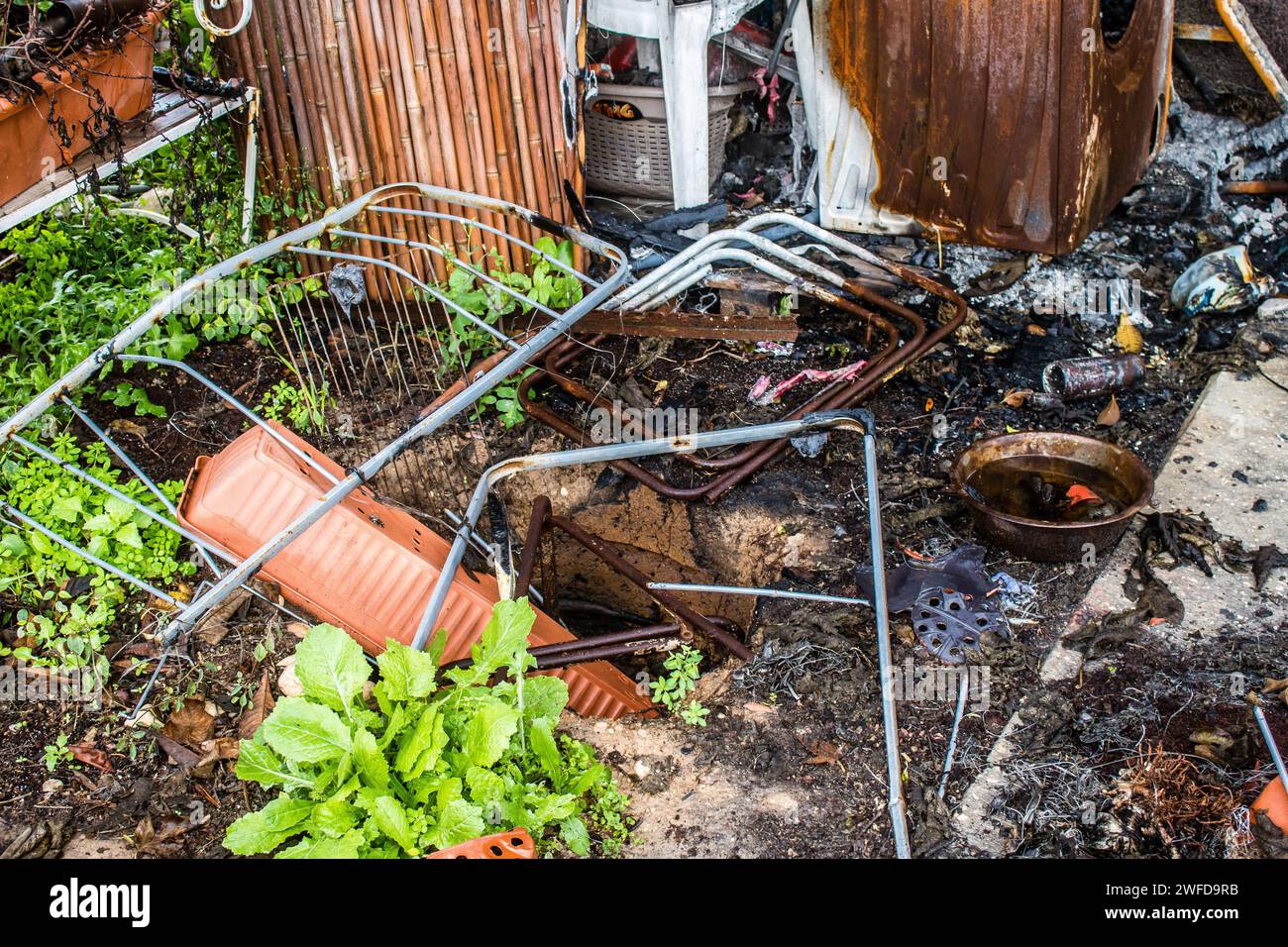 Kfar Aza kibbutz, Israël - January 29, 2024 Aftermath of the attack on ...