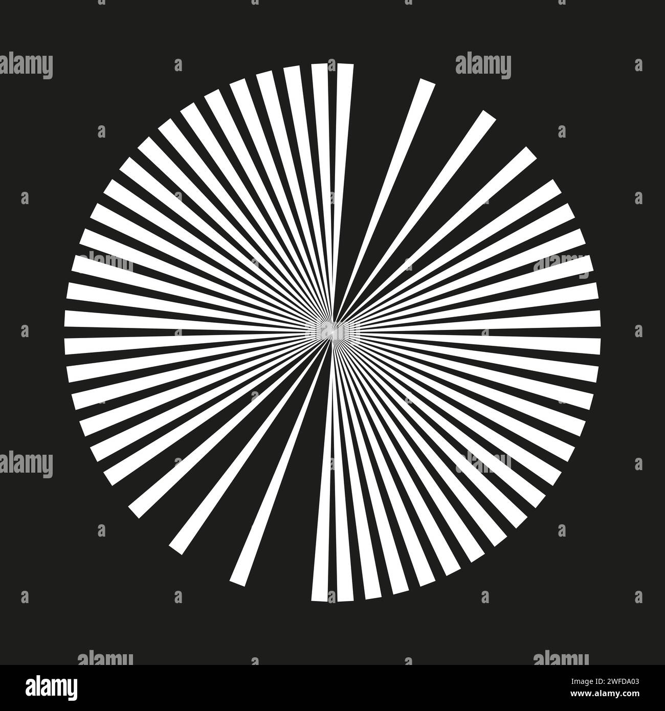 Circle white rays black. Ray sun light. Radial pattern. Vector ...
