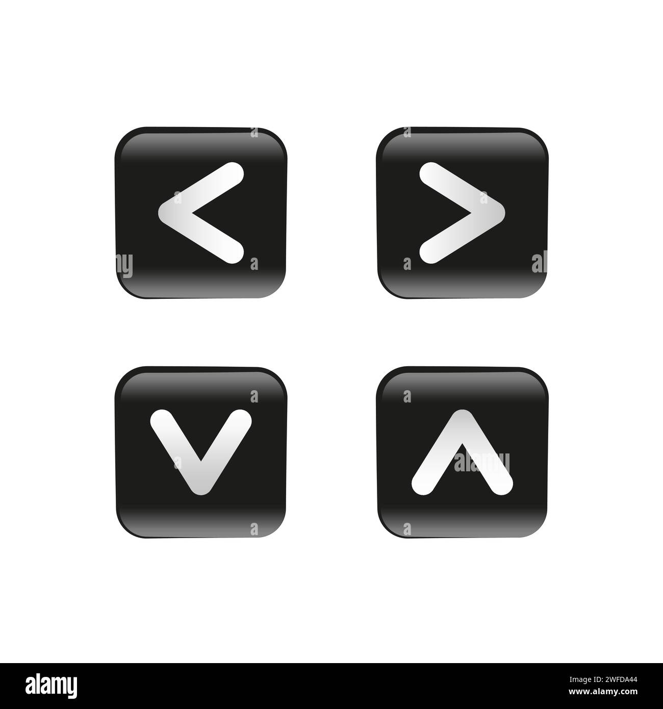 Buttons arrows squares on white background. Vector illustration. EPS 10 ...
