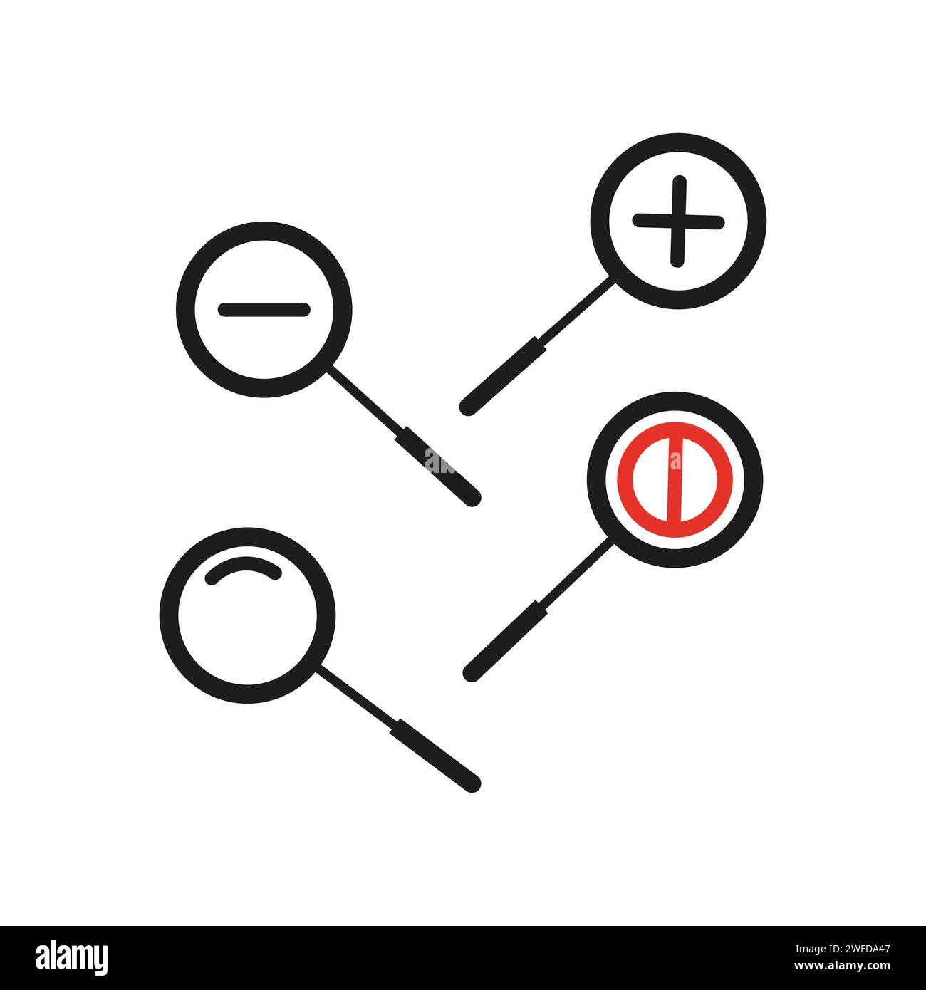 Magnifier symbol set. Vector illustration. Stock image. EPS 10 Stock ...