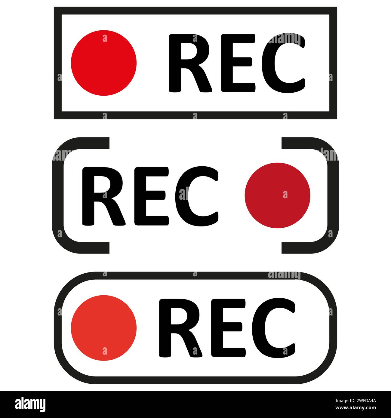 Recording icons for web background design. Logo, label. Digital ...