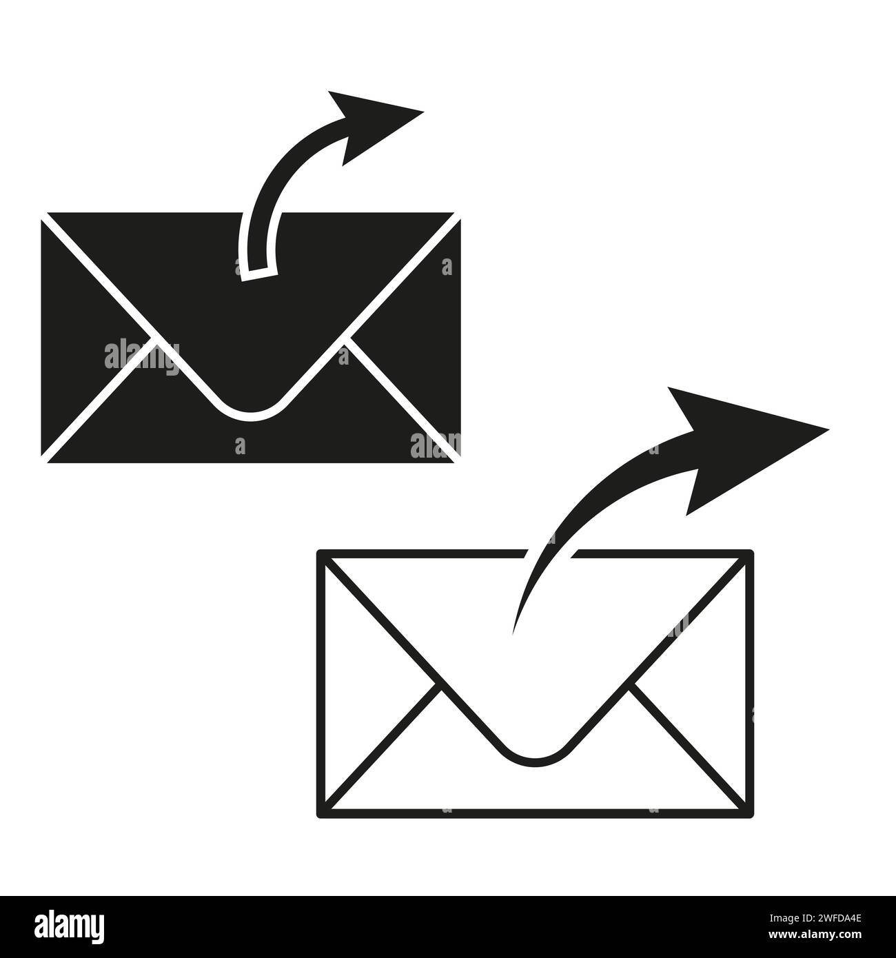 Sending email. envelope, arrow icon. Vector illustration. stock image ...