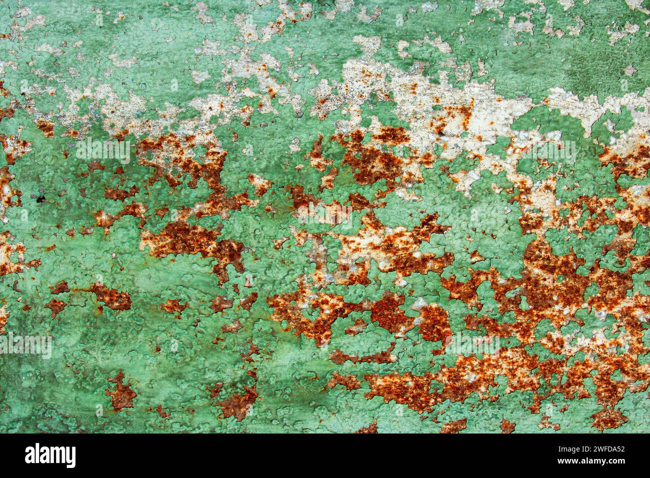 Rusted green painted metal wall. Detailed photo texture Stock Photo - Alamy