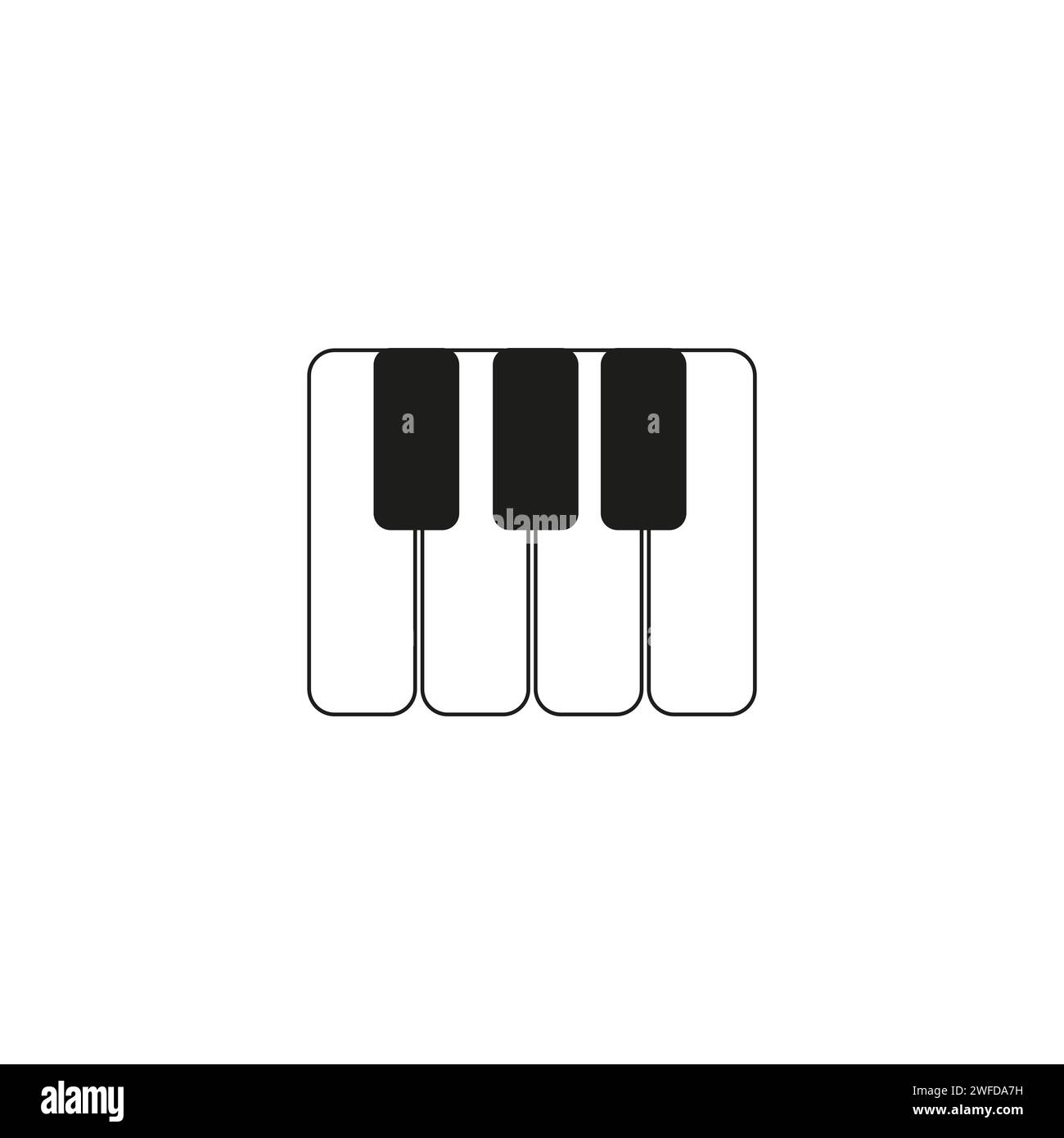 Piano keys icon in flat style. Design element. Music note. Wave logo ...