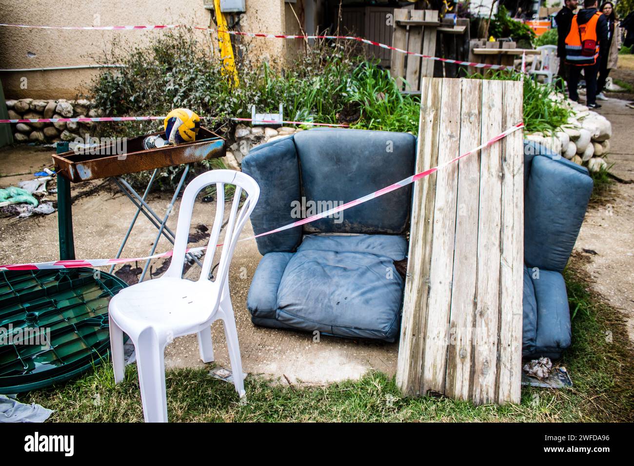 Kfar Aza kibbutz, Israël - January 29, 2024 Aftermath of the attack on ...