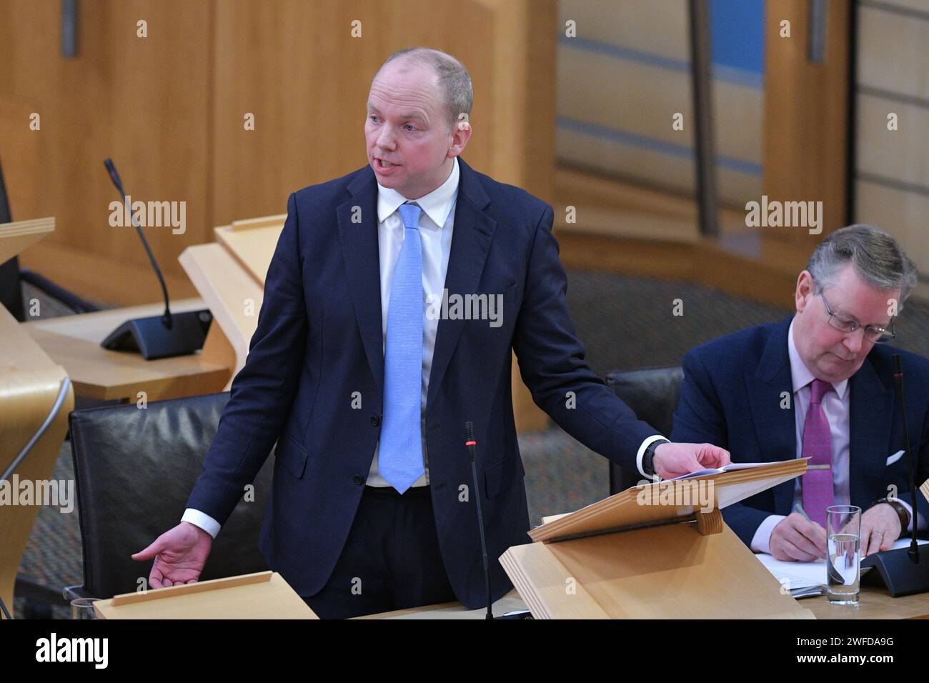 Edinburgh Scotland, UK 30 January 2024 Donald Cameron MSP at the ...