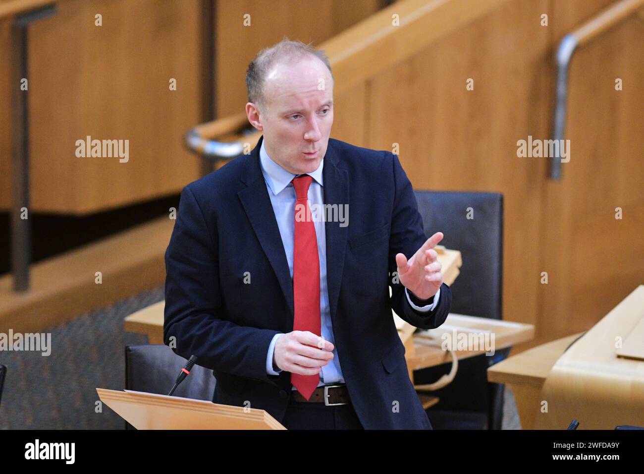 Edinburgh Scotland, UK 30 January 2024 Michael Marra MSP at the ...