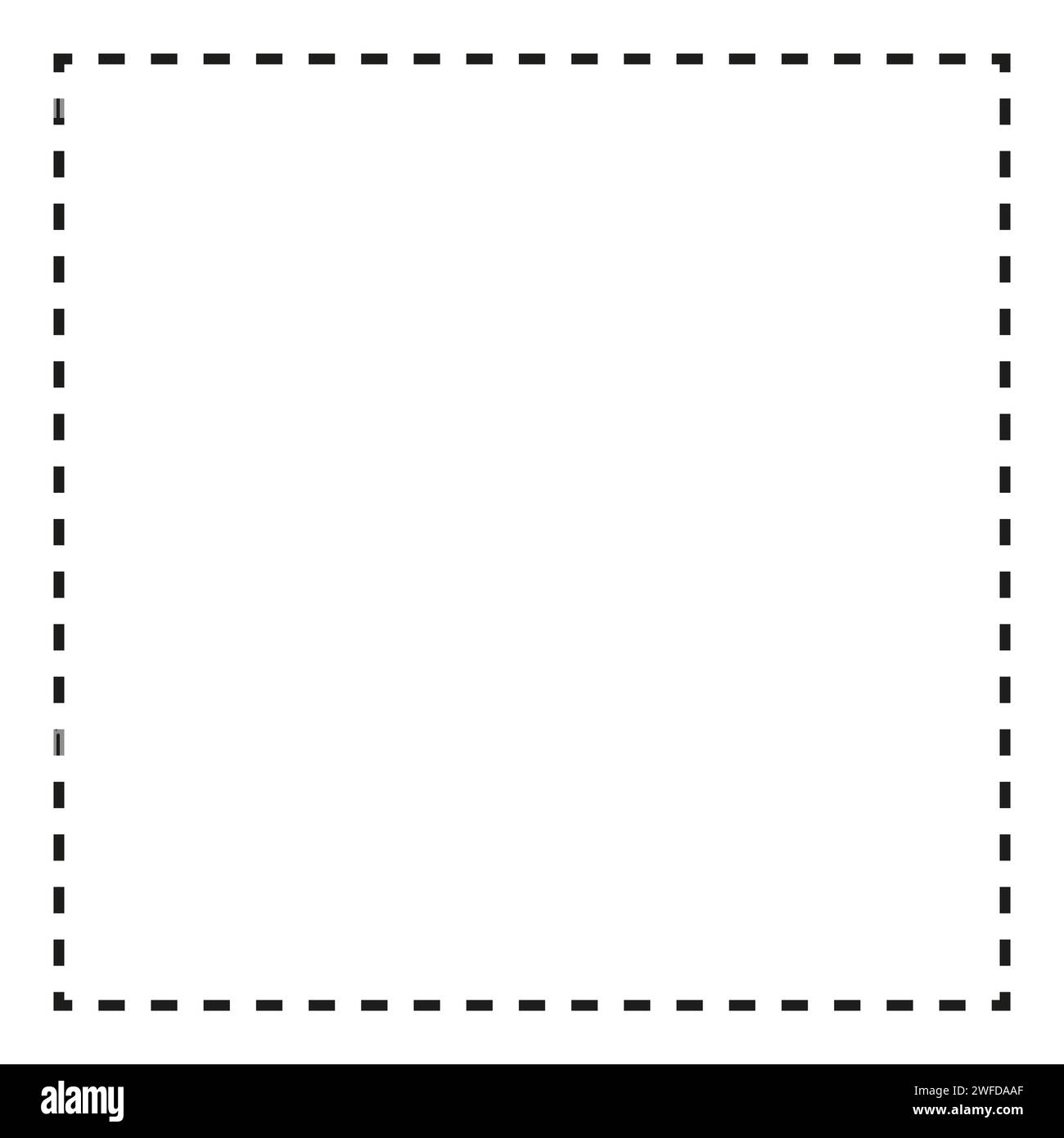 Dashed Line Squares Thin And Thick Lines Cut Lines Square Cutout Forms Vector Illustration