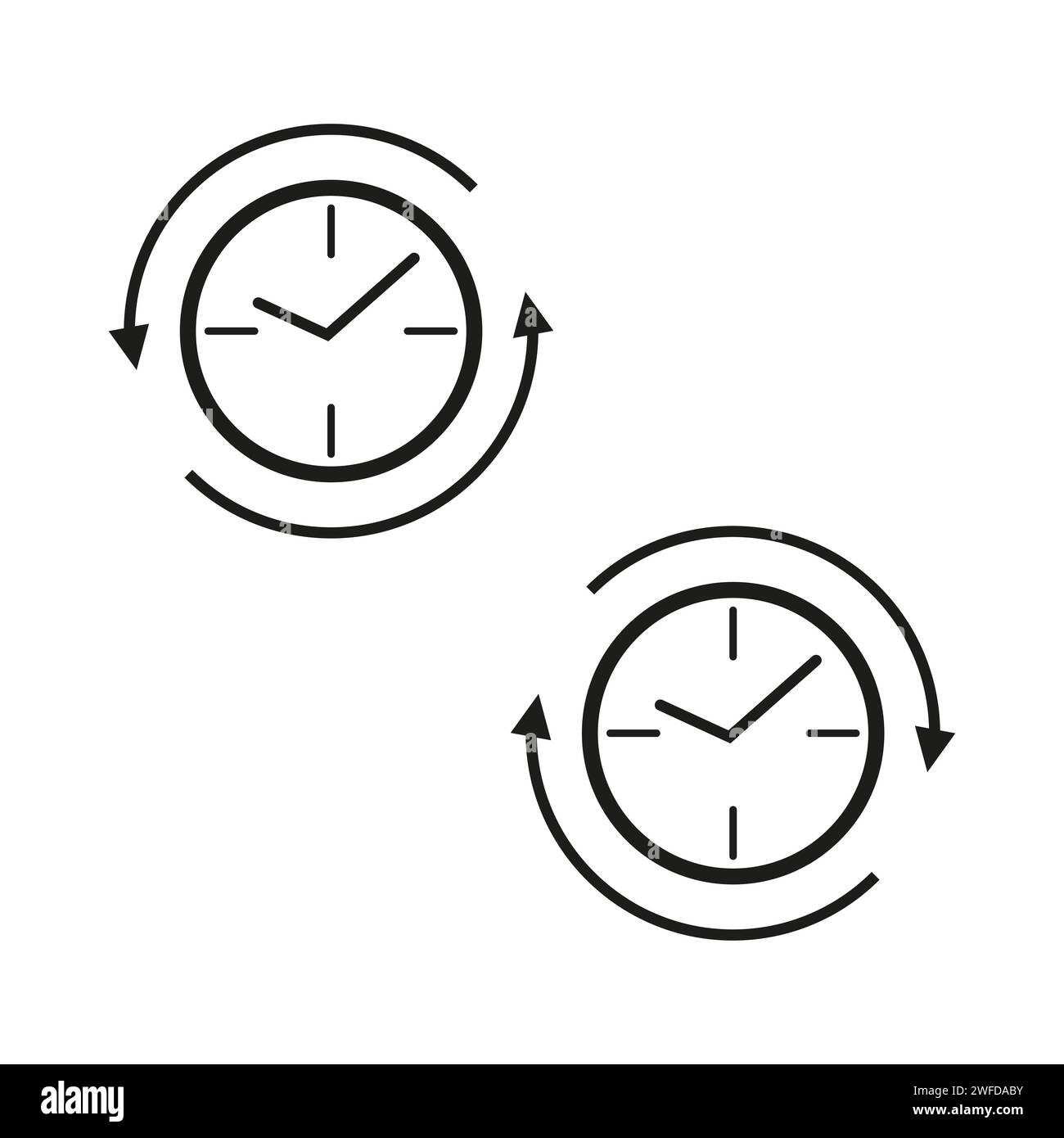 Clock arrow icon on white background. Business concept. Vector ...