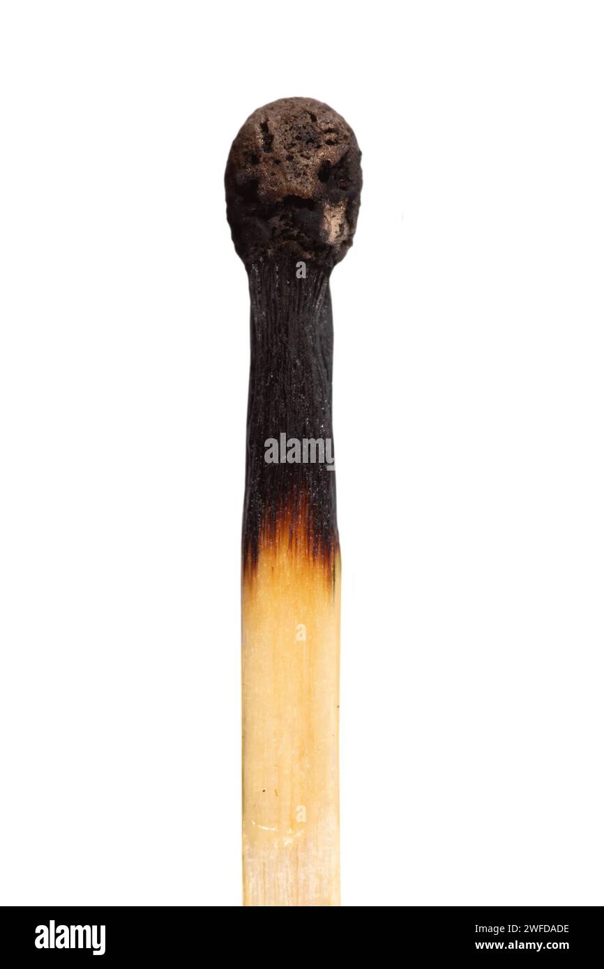 Burnt matches isolated on white. Box of matches. Different stages of ...