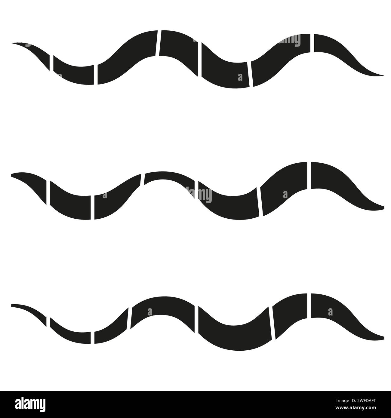 Wavy, waving billowy zig-zag, criss cross dashed lines. Vector ...